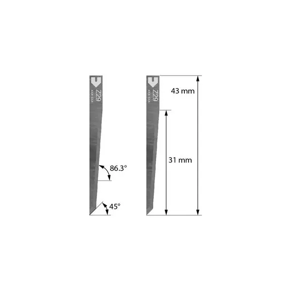 Zund Z29 Knife Blades - Tungsten carbide steel blades, carbide blades ...