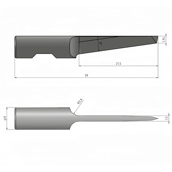 Multicam BT-57220-1.5 Carbide Round Shank shaft Knife Blades